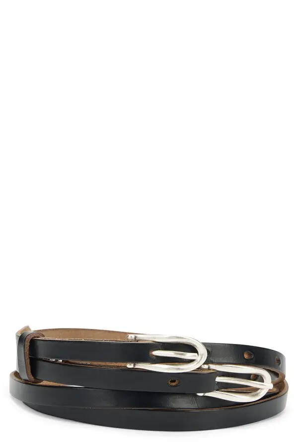 Our Legacy Twin Double Buckle Leather Belt - Brown