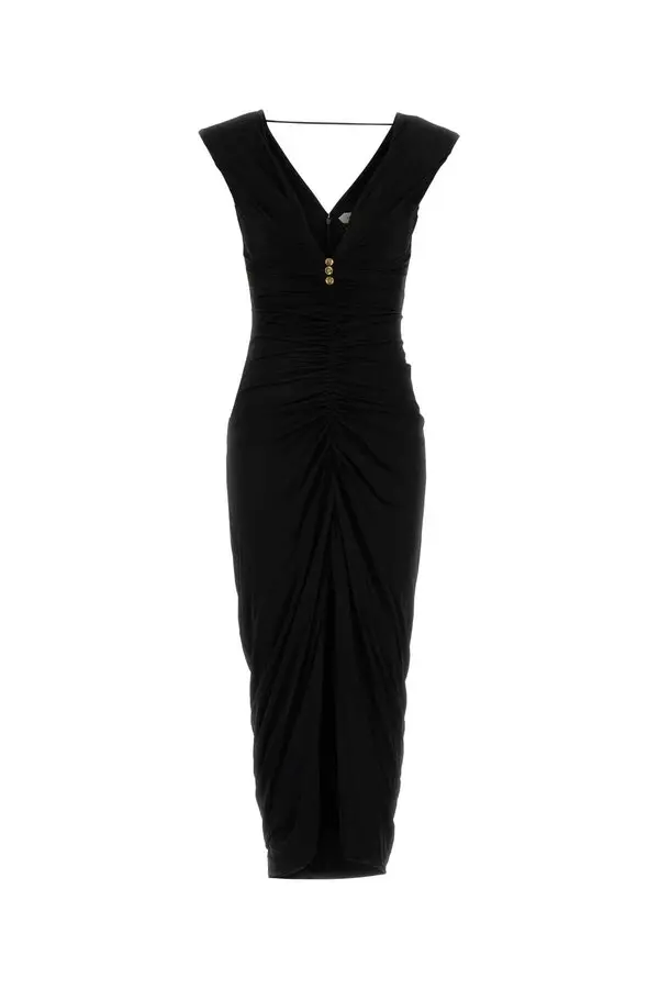 Versace Responsible Viscose Liquid T-shirt Gown For - Black