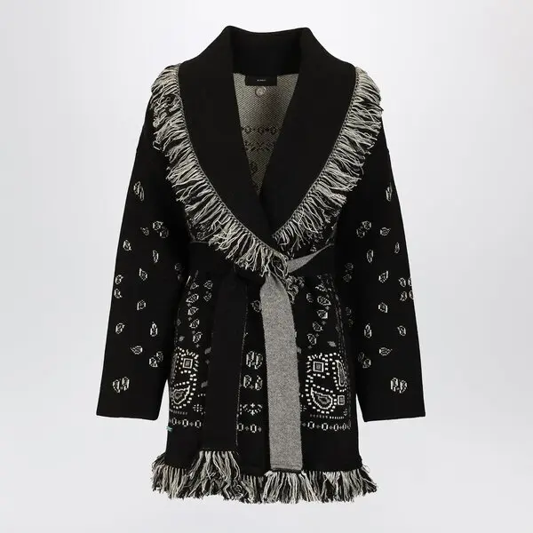 Alanui Bandana Jacquard Cardigan - Black