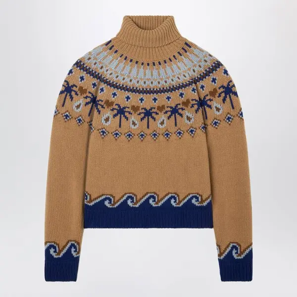 Alanui Sweet Winter Turtleneck Wool Sweater - Multicolor