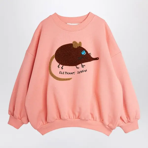 MINI RODINI Organic Cotton Sweatshirt For - Pink