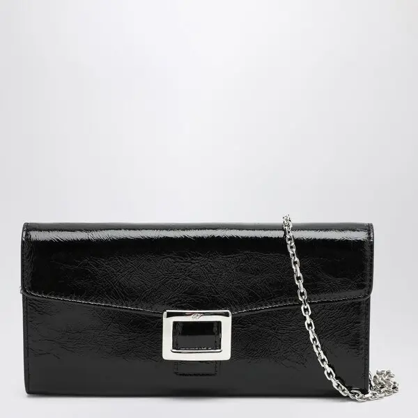 ROGER VIVIER Belle Vivier Mini Patent Leather Wallet With Chain