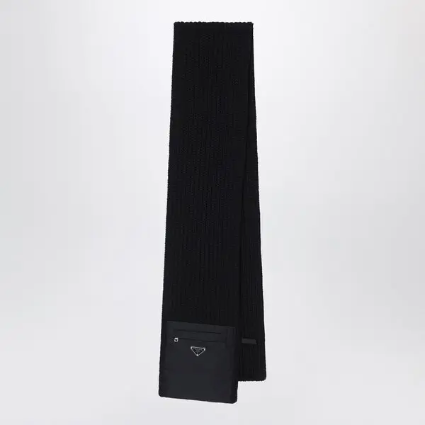 Prada Wool Scarf With Re-nylon Pocket