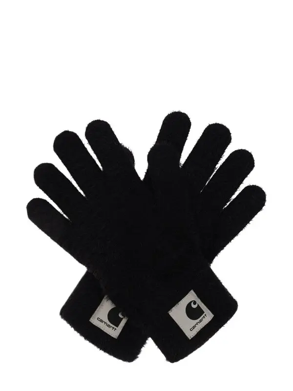 Carhartt Work In Progress Maine Knit Gloves With Embroidered Logo - Black