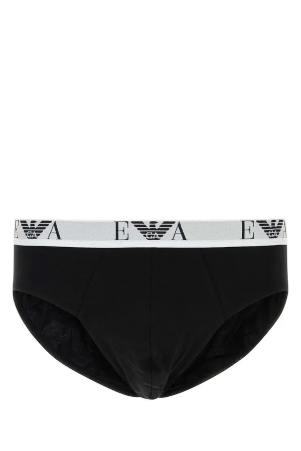 Emporio Armani Stretch Cotton Brief Set - Black