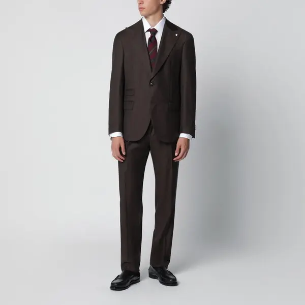 LUIGI BIANCHI Single-breasted Wool Suit - Brown