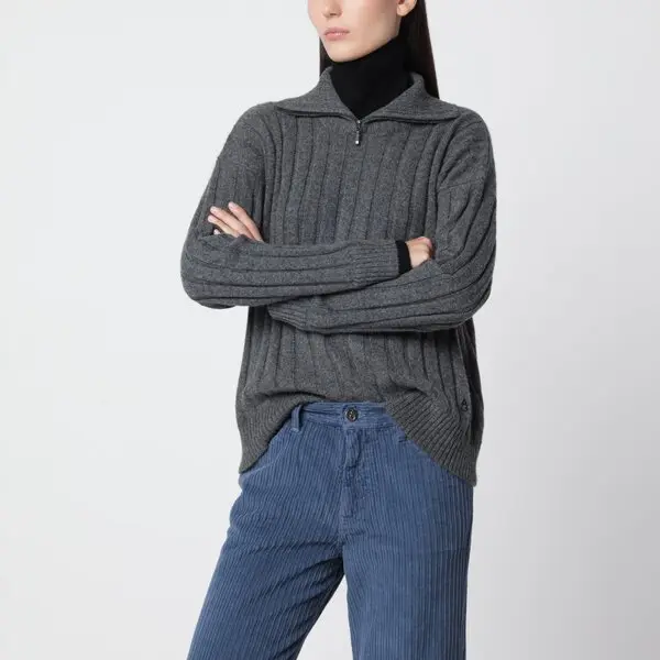 Alexandra Golovanoff Cashmere Turtleneck Sweater - Grey