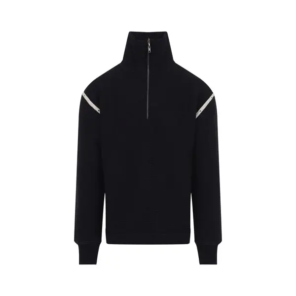MAISON MARGIELA Mini Elbow Patch Quarter Zip Wool Sweater
