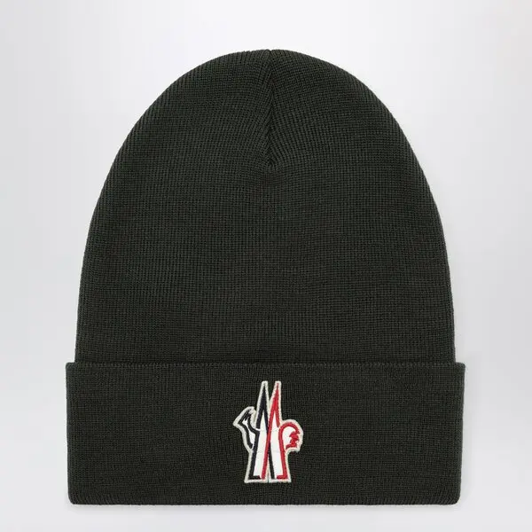 Moncler Pure Wool Olive Mini Hat