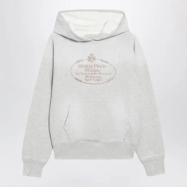 Prada Heathered Hooded Sweatshirt - Beige