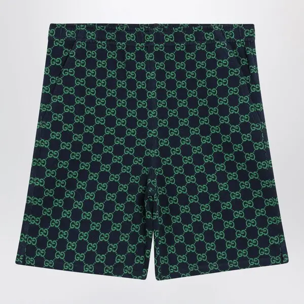 Gucci Gg Cotton Piqué Shorts - Blue