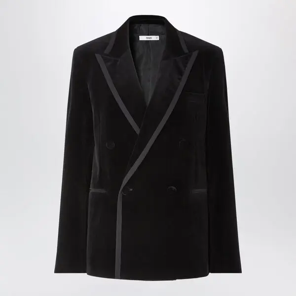 Fendi Double-breasted Cotton Velvet Blazer