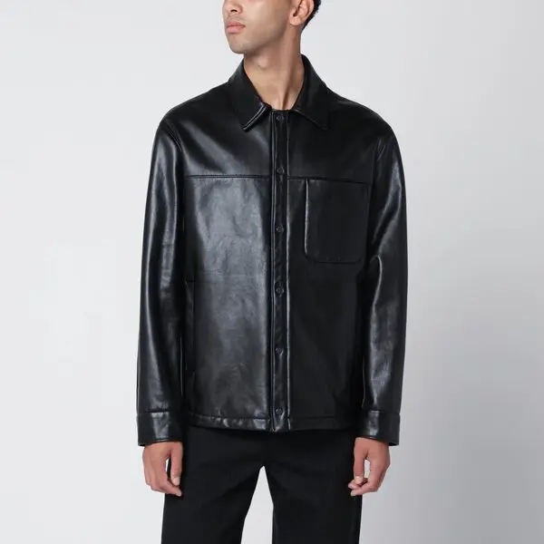 SALVATORE SANTORO Leather Mini Overshirt For