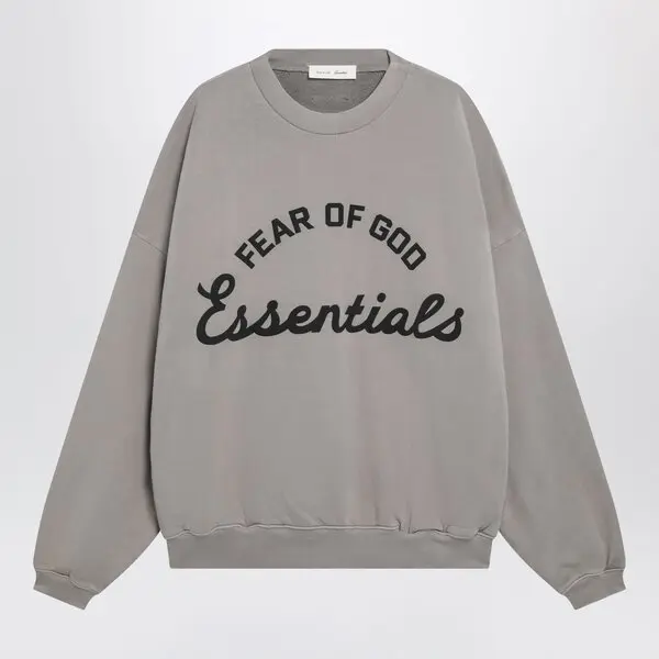 Fear Of God Faded Seal Cotton Fleece Crewneck Sweatshirt - Grey
