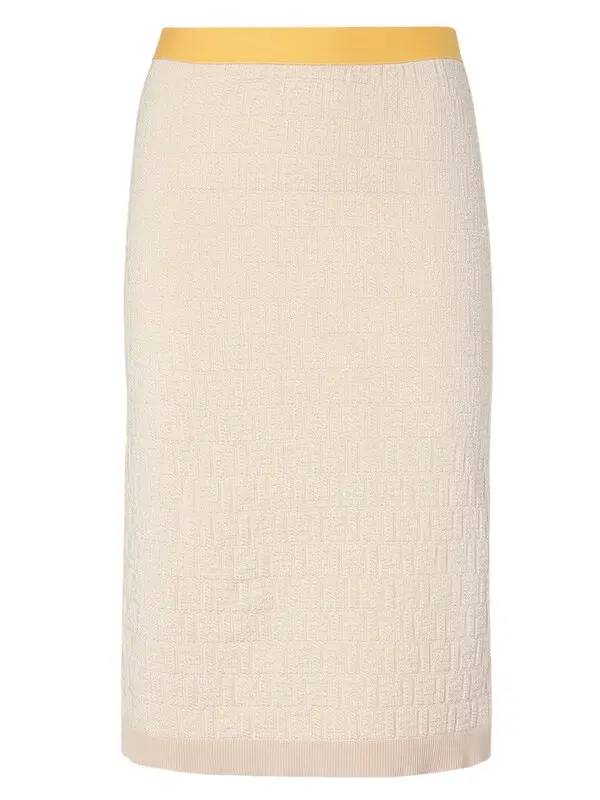 Fendi Color-block Ff Skirt - Beige