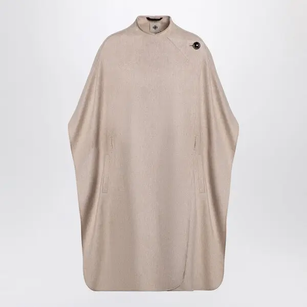 THE GARMENT Wool-blend Cape Elegant Mini Outerwear - Beige