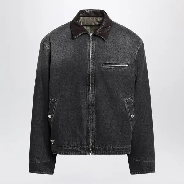 Prada Zip-up Denim Jacket With Vintage Effect