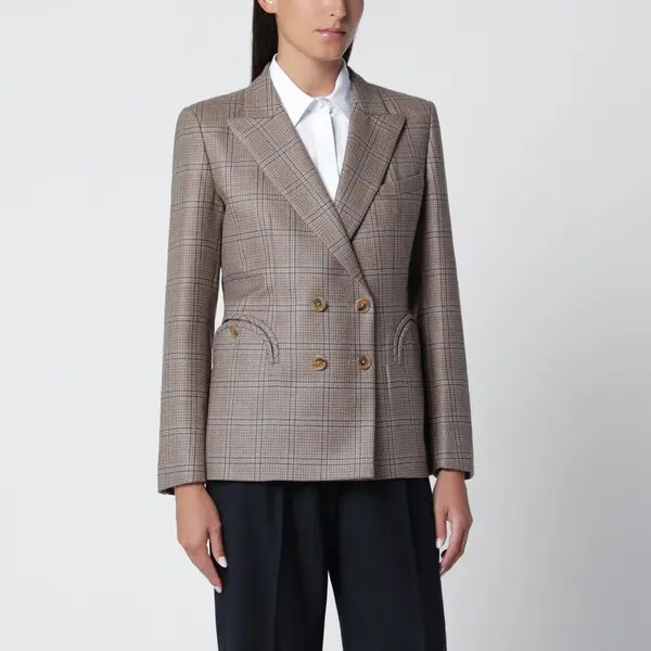BLAZÉ MILANO Saona Charmer Double-breasted Check Mini Jacket