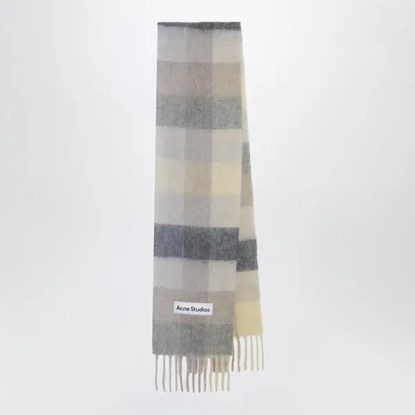Acne Studios Checked Mohair Scarf - Beige
