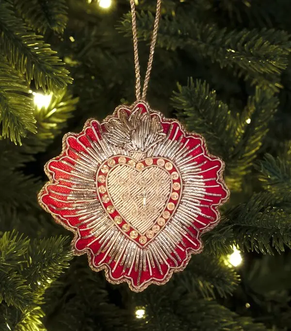 KATIE LARMOUR Flaming Heart Tree Decoration