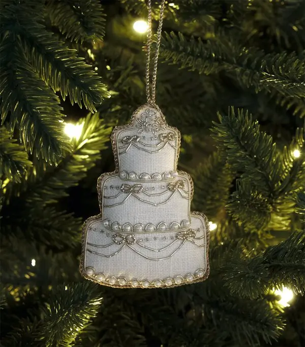 KATIE LARMOUR Bead-embellished Wedding Cake Tree Decoration