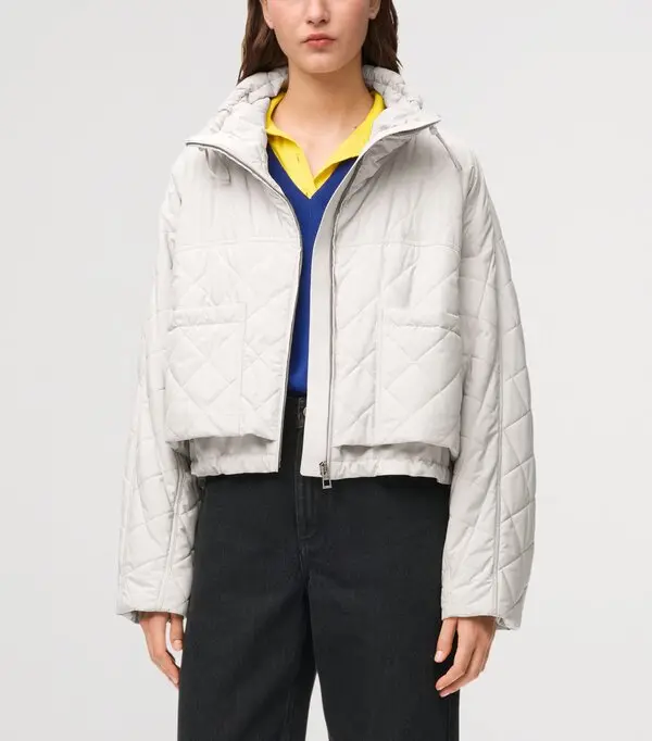 Loewe High-neck Quilted Jacket - White