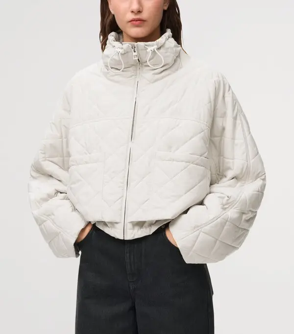 Loewe High-neck Quilted Jacket - White