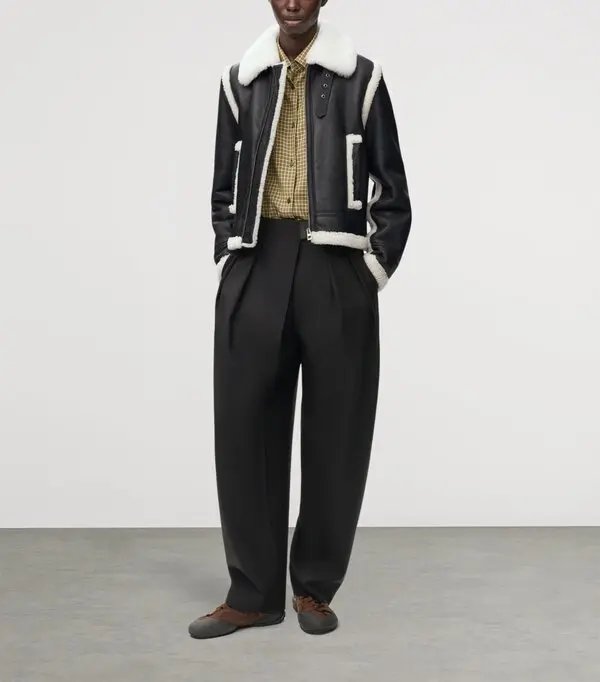 Loewe Lambskin Shearling-trim Aviator Jacket