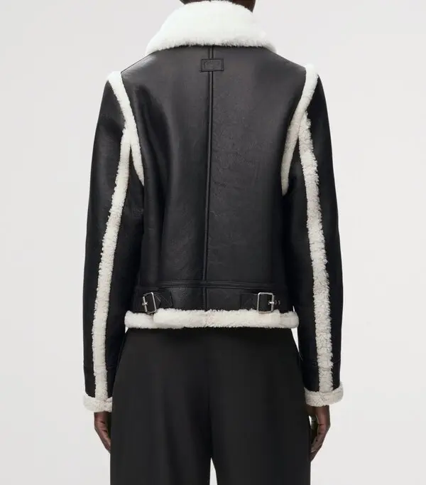 Loewe Lambskin Shearling-trim Aviator Jacket