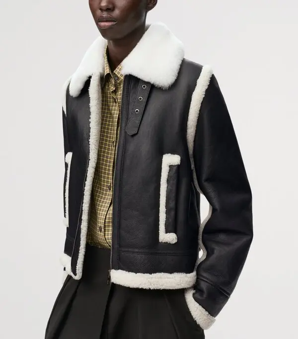 Loewe Lambskin Shearling-trim Aviator Jacket