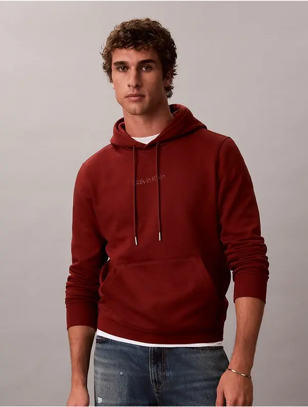Calvin Klein Logo Hoodie - Fired Brick