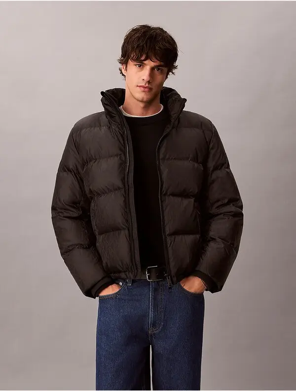 Calvin Klein Nylon Emblem Logo Down Puffer Jacket