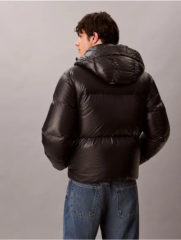 Calvin Klein Glossy Detachable Hood Down Puffer Jacket