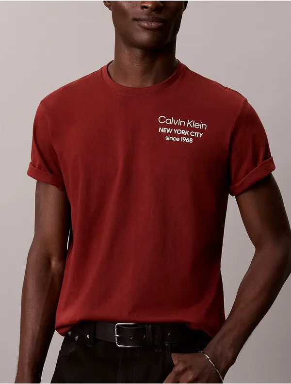 Calvin Klein Nyc Logo Graphic Tee - Fired Brick