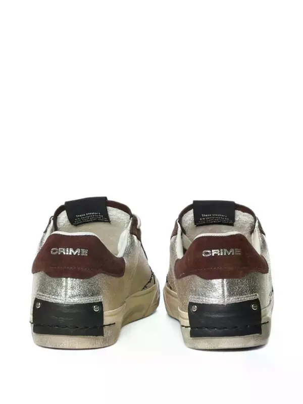 CRIME LONDON Deconstructed Metallic-effect Panelled Sneakers