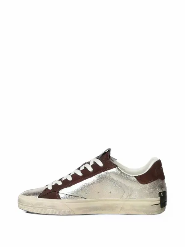 CRIME LONDON Deconstructed Metallic-effect Panelled Sneakers