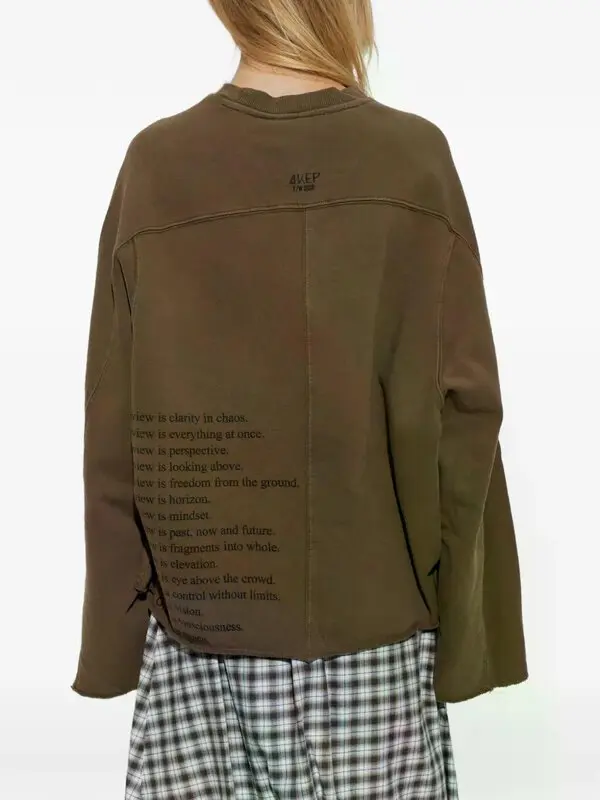 AKEP Logo-print Raw-edge Sweatshirt - Brown