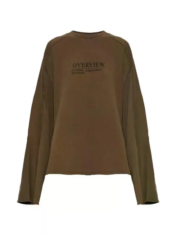 AKEP Logo-print Raw-edge Sweatshirt - Brown