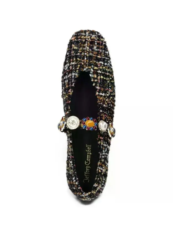 Jeffrey Campbell Amarissa Embellished Tweed Ballet Flats