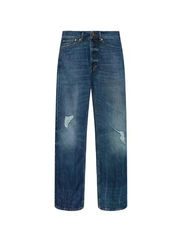 AKEP Logo-embroidered Five-pocket Jeans
