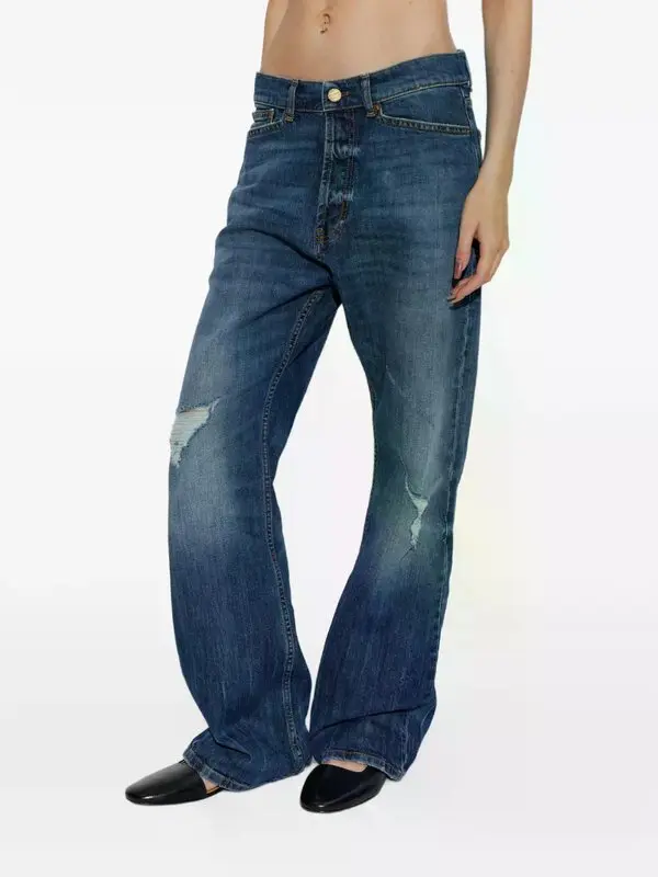 AKEP Logo-embroidered Five-pocket Jeans