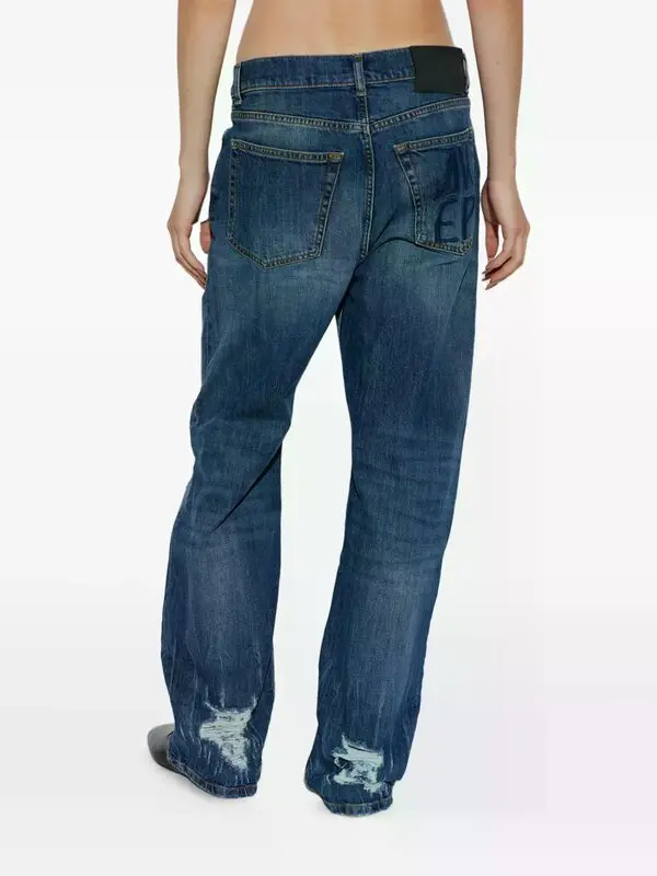 AKEP Logo-embroidered Five-pocket Jeans