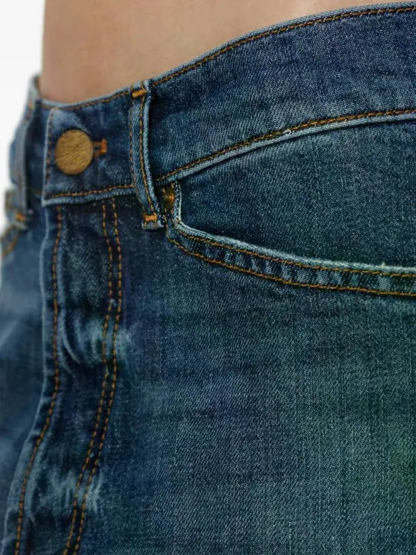 AKEP Logo-embroidered Five-pocket Jeans