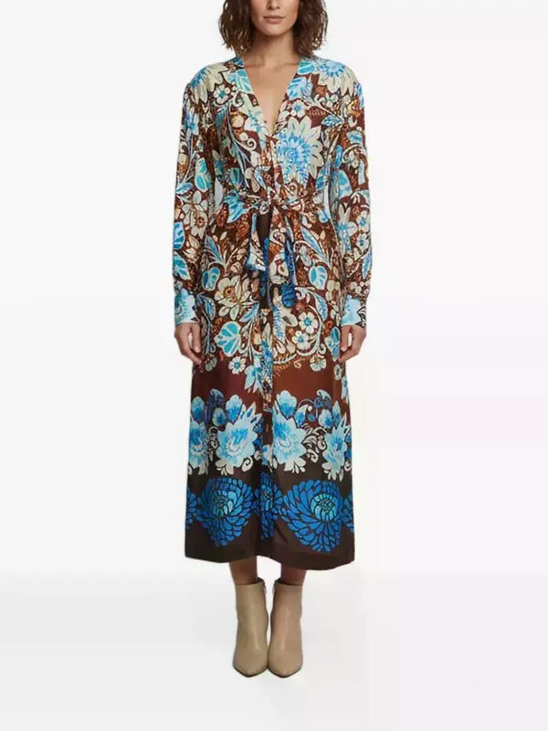 Alexis Brun Blossom Belted Midi Dress