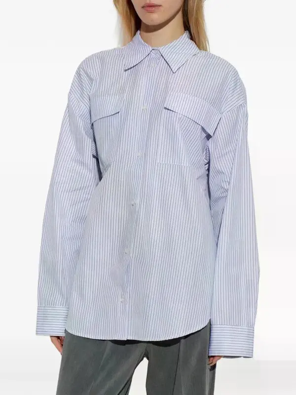AKEP Striped Flap-pockets Shirt