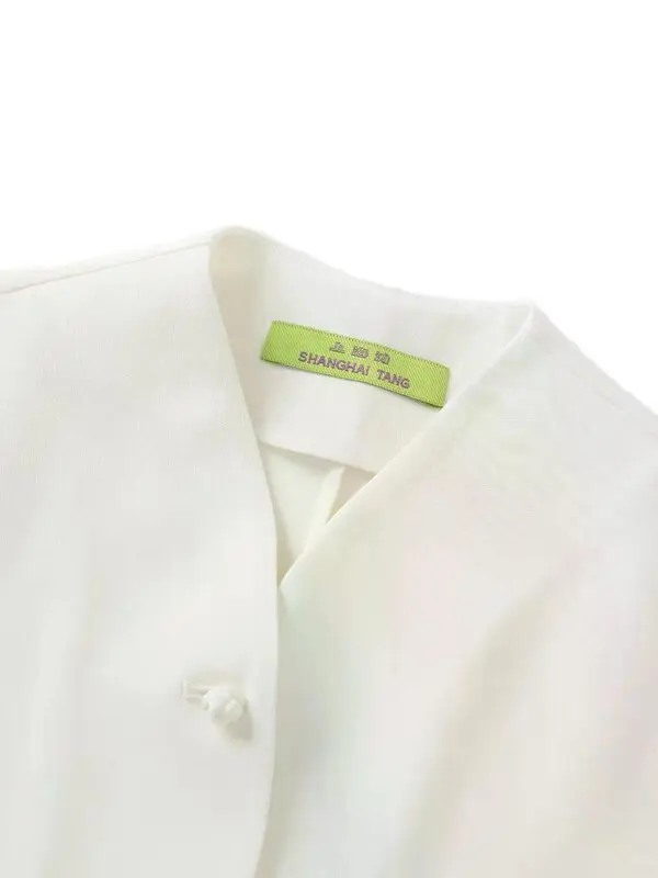 Shanghai Tang Frog-button Pleated-sleeve Blouse