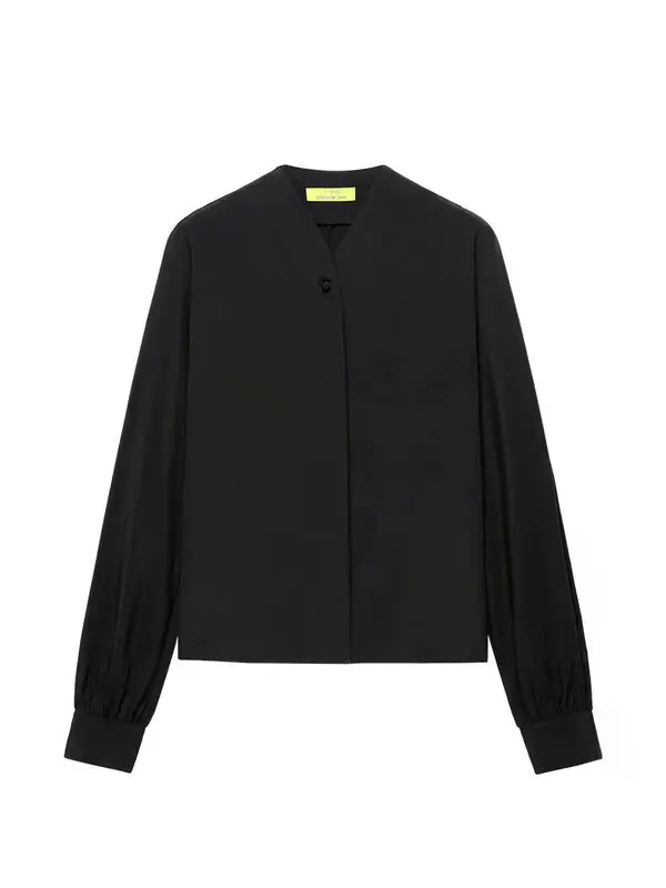 Shanghai Tang Frog-fastening Puff-sleeve Blouse