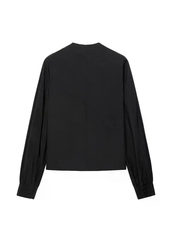 Shanghai Tang Frog-fastening Puff-sleeve Blouse