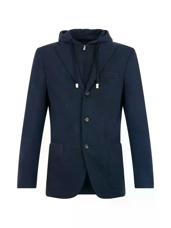 Eleventy Hooded Single-breasted Jacket