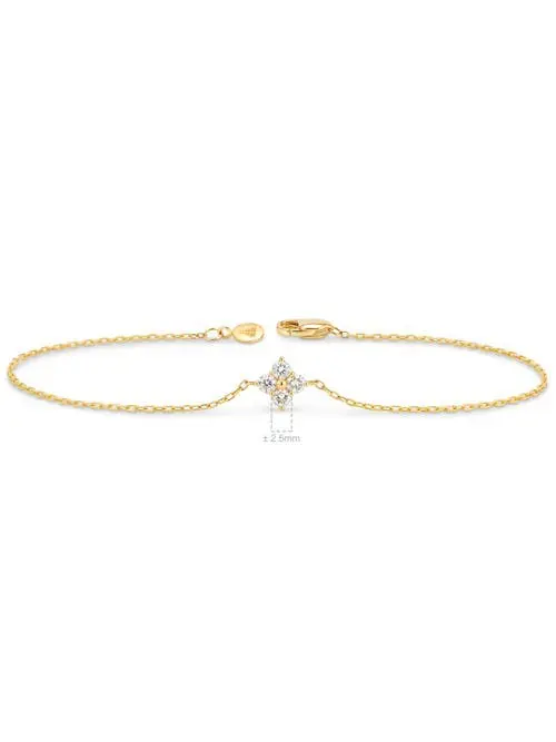 DEVATA Clover Lab Grown Diamond Chain Bracelet